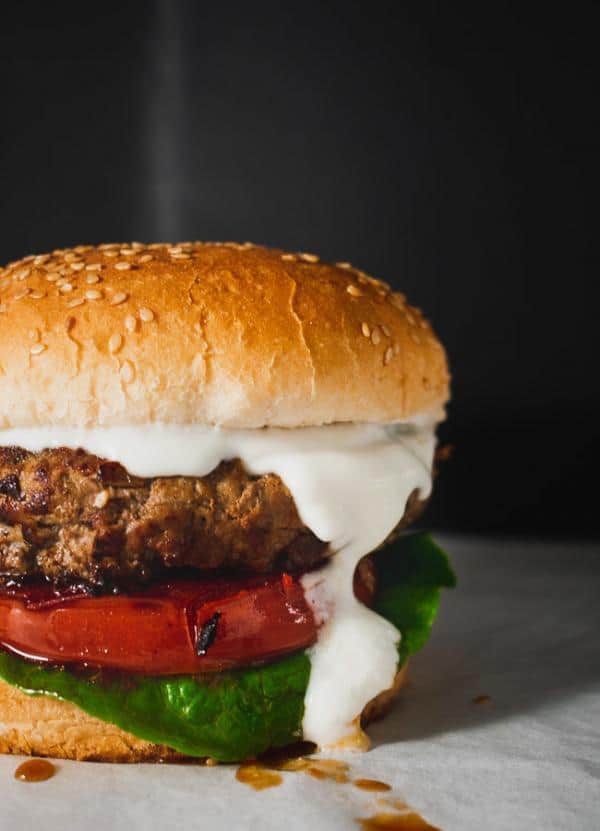 The Juiciest Greek Beef Burger With A Spicy Feta Sauce - Real Greek Recipes