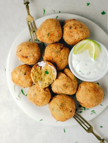 Chickpea Fritters - Greek Style Falafel (with yogurt & mint dip) - Real ...