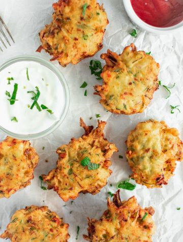 Chickpea Fritters - Greek Style Falafel (with yogurt & mint dip) - Real ...