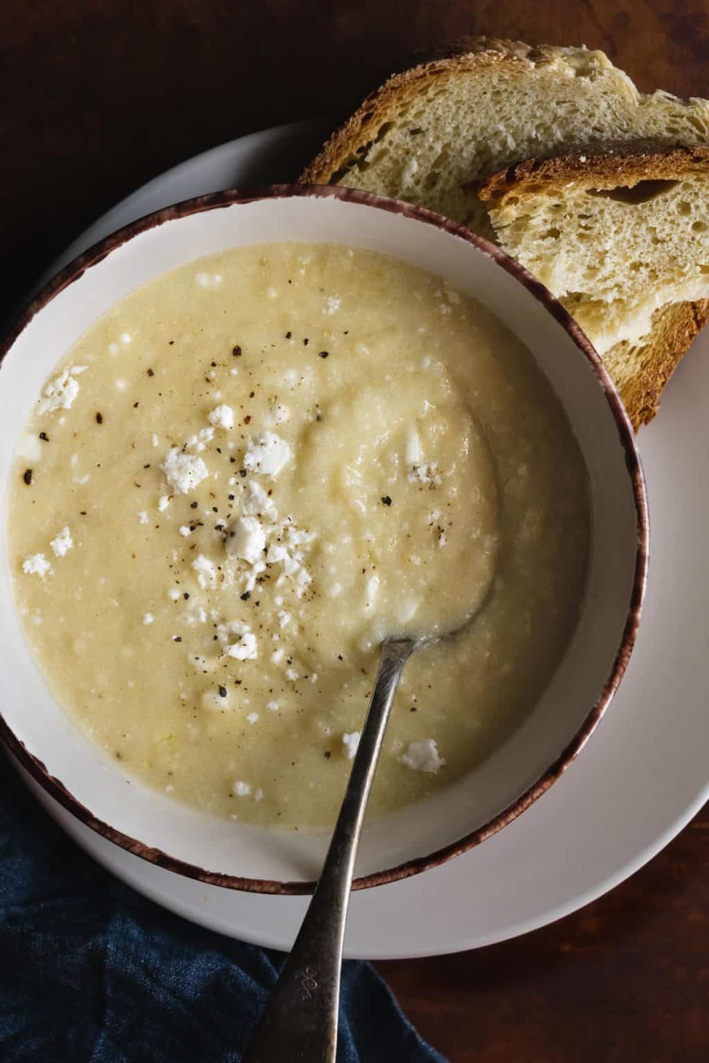 Trahana Soup With Feta Cheese (thick and creamy) - Real Greek Recipes