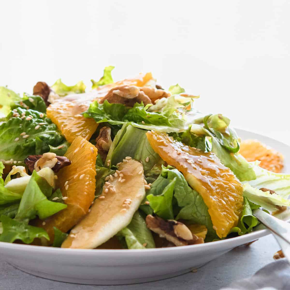 Orange Lettuce Salad With Walnuts + Sesame - Real Greek Recipes